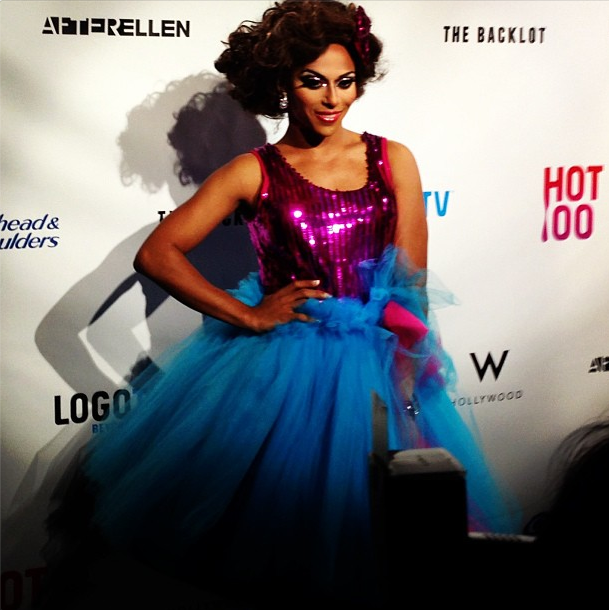Shangela looking gorgeous in TUMBLER AND TIPSY at RuPaul's Drag Race