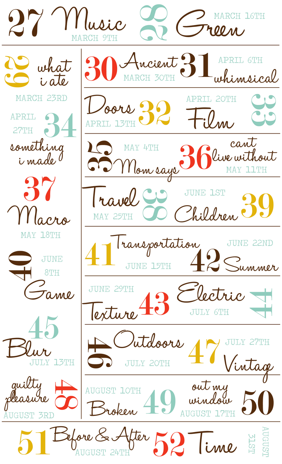 I Love Rosemary Watson: Foto Fridays: 52 Weeks of Photos