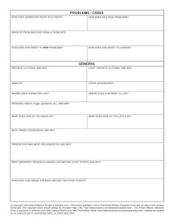 The Roxx Blog: Fiction Writer's Character Chart