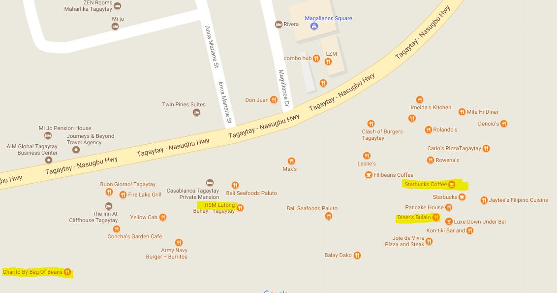 Destination Tagaytay Tourist Spots Map - Tourist Destination in the world