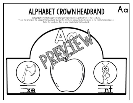 Emily Jane Creates: CROWN HEADBANDS-Alphabet, Blends, Digraphs, Magic e ...