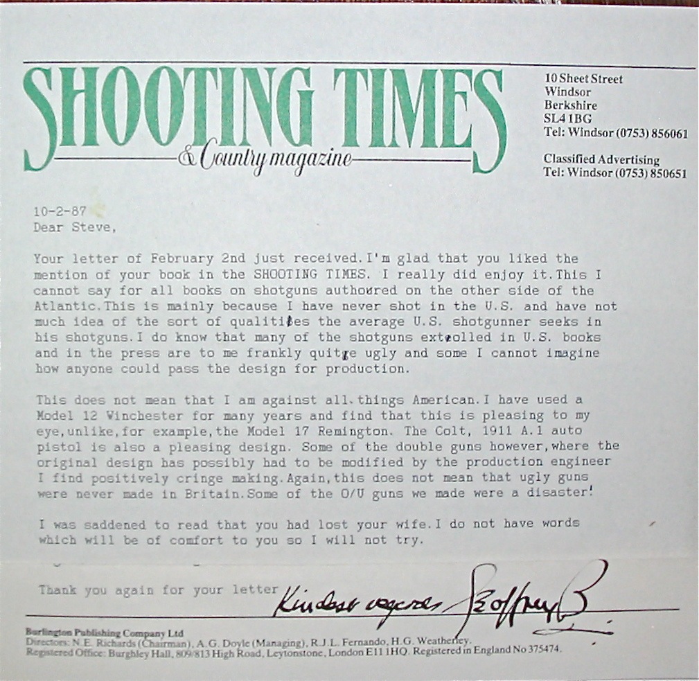 “James Bond’s Armourer” – Stephen Bodio