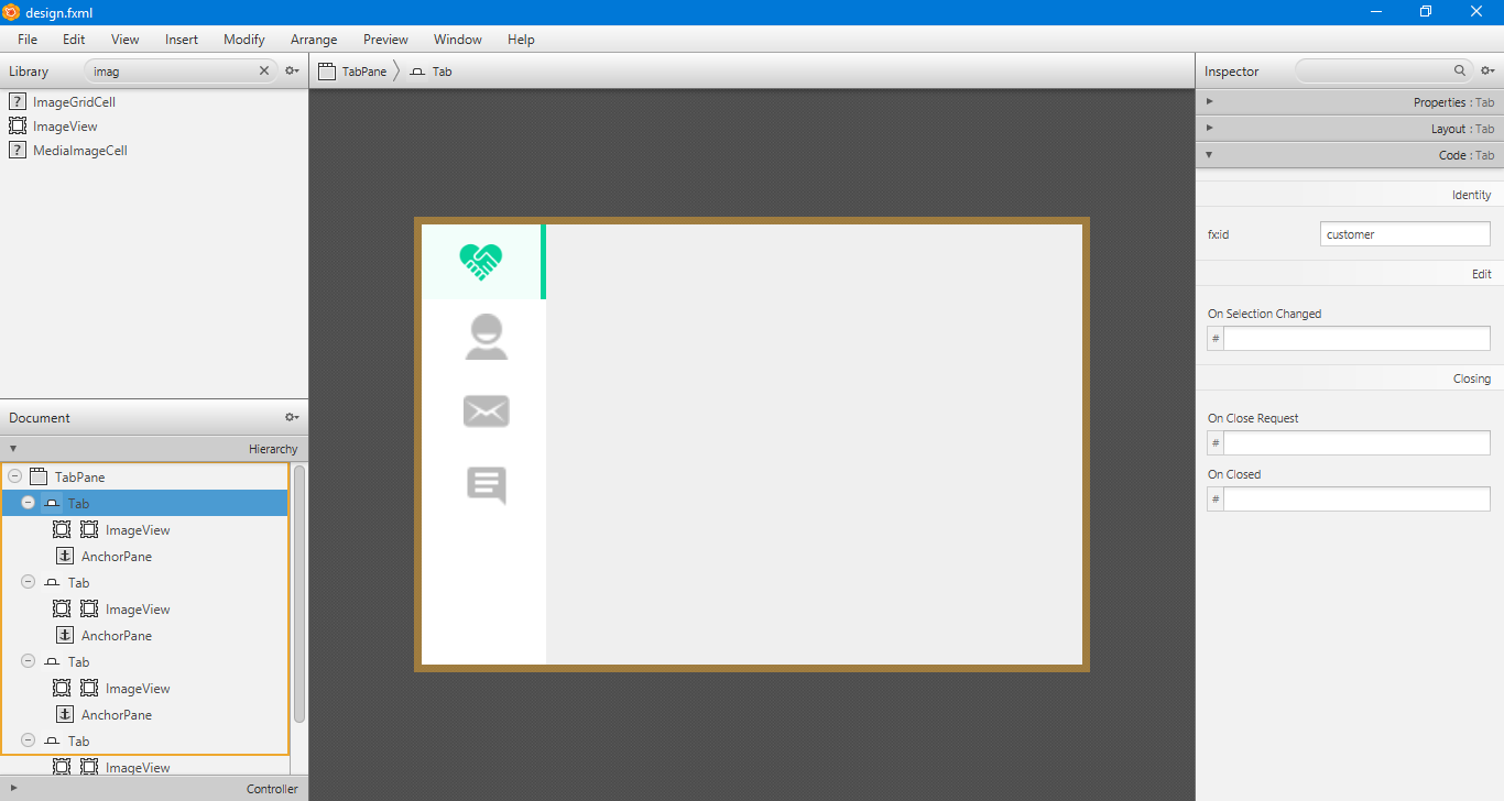 How to write JavaFX CSS for tab pane