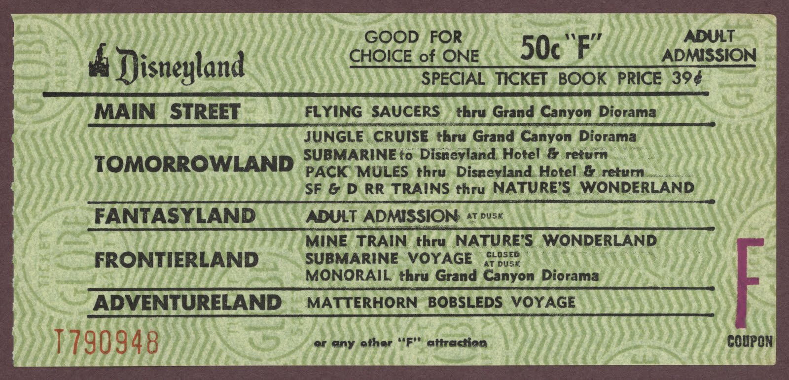 Vintage Disneyland Tickets