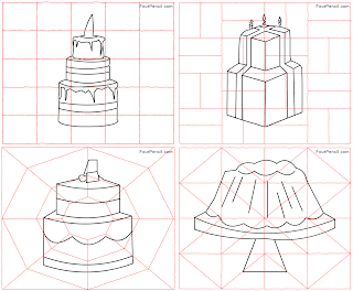 Four grid: Free printable Cake grid line drawing worksheet/activity for ...