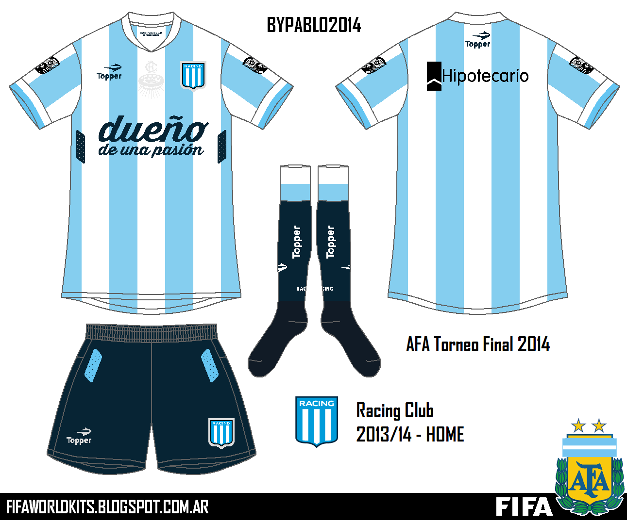 FIFA WORLD KITS ARGENTINA: Racing Club | home - away 2014/15