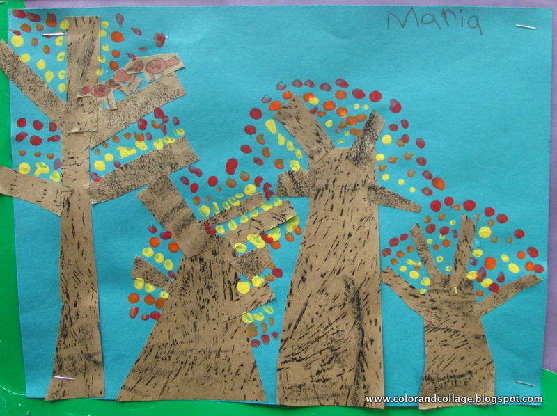 Color, collage, and much more: Autumn tree collages