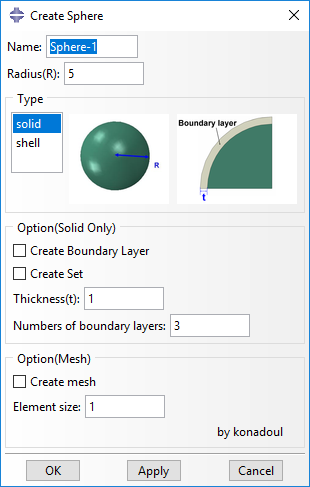 Plugin Create Sphere For Abaqus