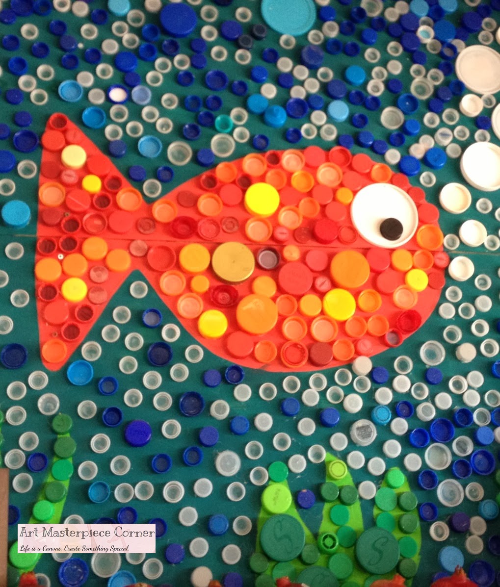 Art Masterpiece Corner: Georges Seurat Pointilism with Upcycled Lids