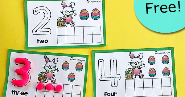 Easter Ten Frame Counting Cards | Totschooling - Toddler, Preschool ...