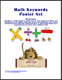 Elementary School Garden: Math Keywords Poster Set