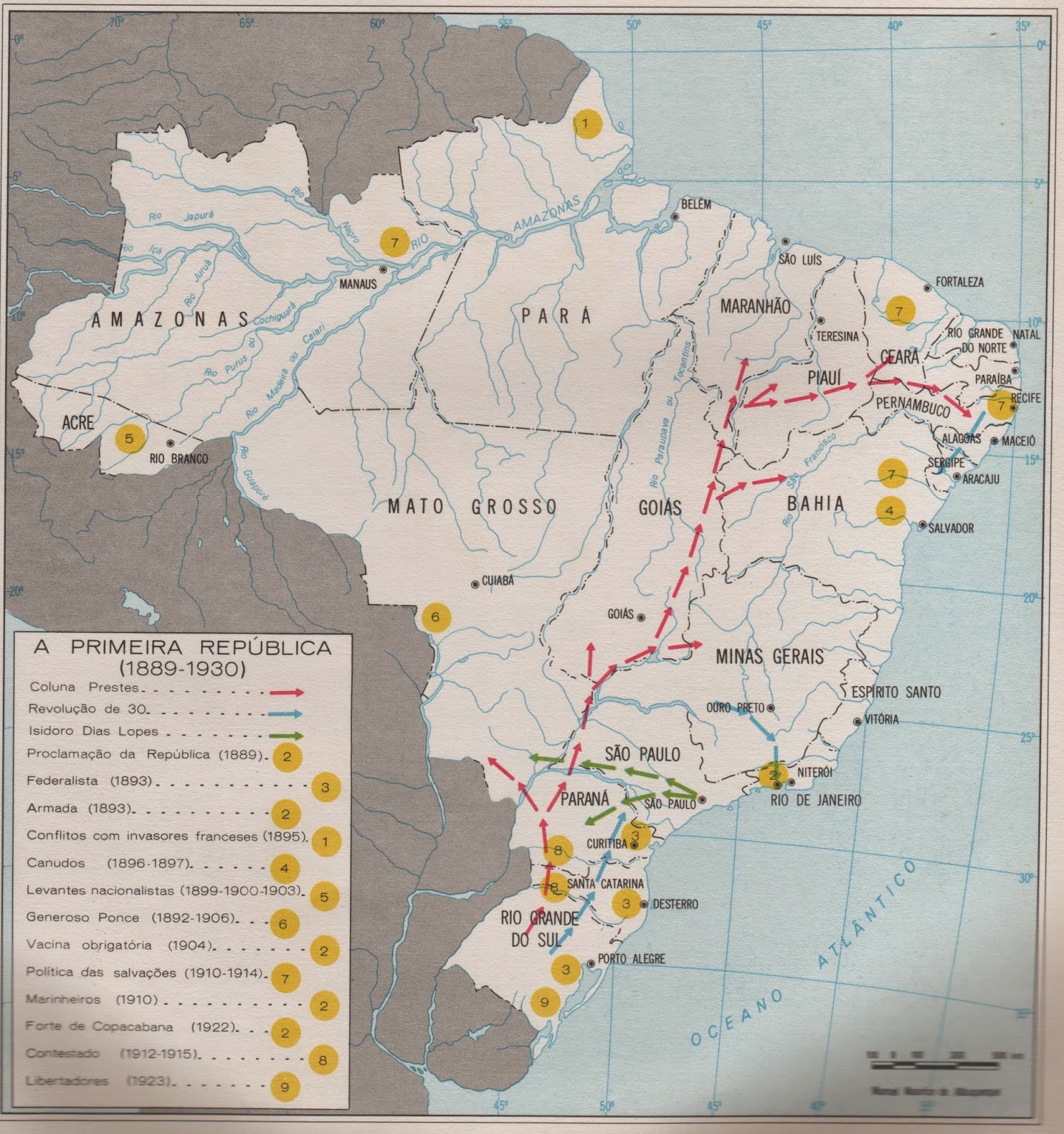 Professor Wladimir - Geografia: Revoltas no Brasil durante a Primeira ...