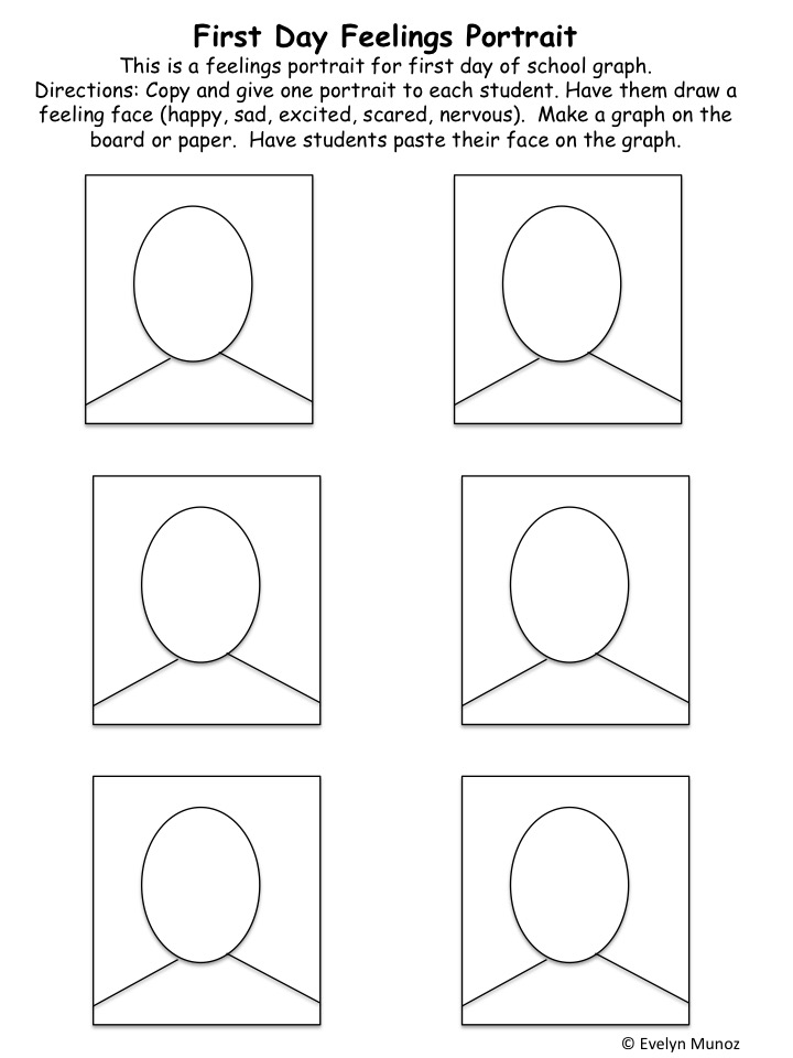 First Day Feelings Portrait | In the Land of Teaching