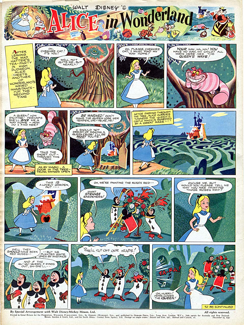 Vintage Disney Alice in Wonderland: Mickey Mouse Weekly #605 from ...