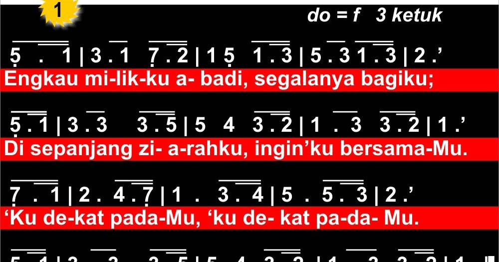 Lirik dan Not NKB 184 Engkau Milikku Abadi