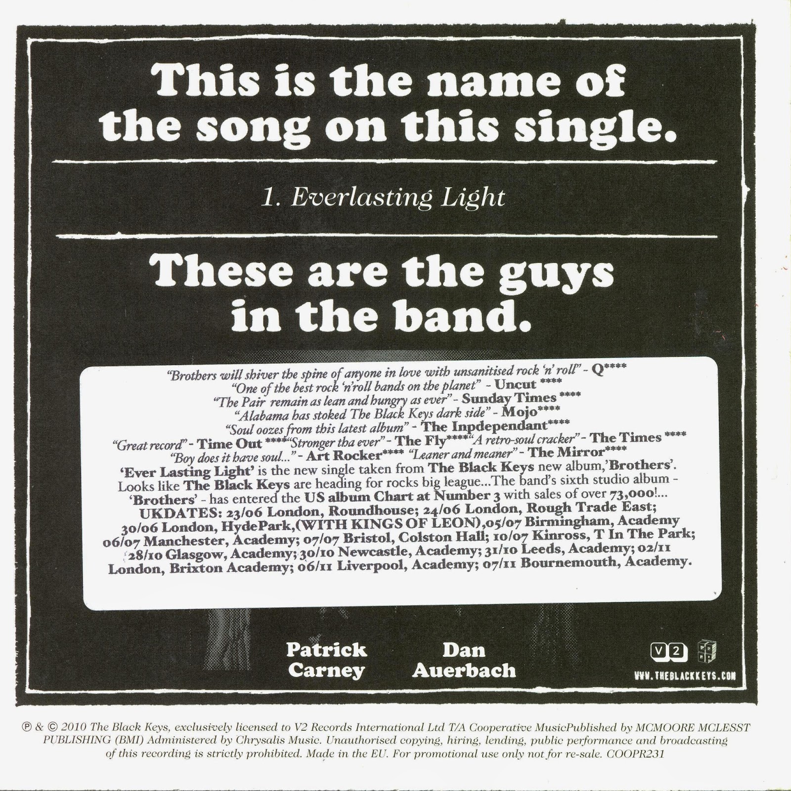 The Black Keys: Everlasting Light (Promo 1)