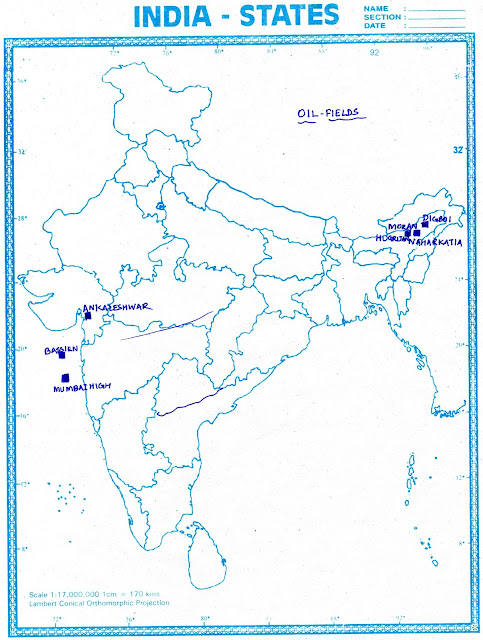 Social Science KV OCF: MINERAL & ENERGY RESOURCES MAP WORK CLASS - X