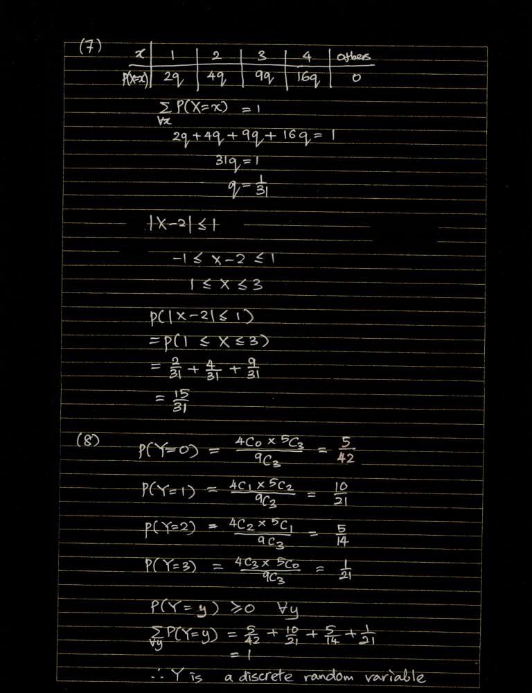 MATHEMATICS T STPM: DISCRETE PROB DISTRN