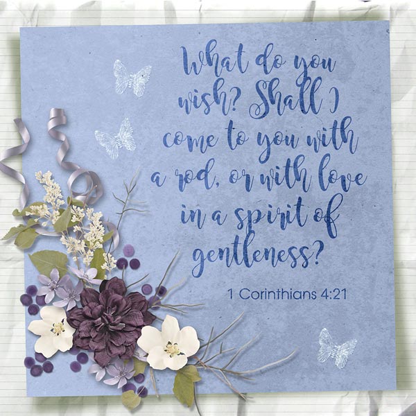 Layout for Today: Rod of Discipline or Spirit of Gentleness