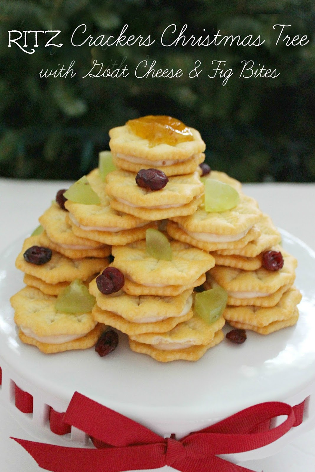 Tobins' Tastes: RITZ Crackers Christmas Tree With Goat Cheese & Fig Bites