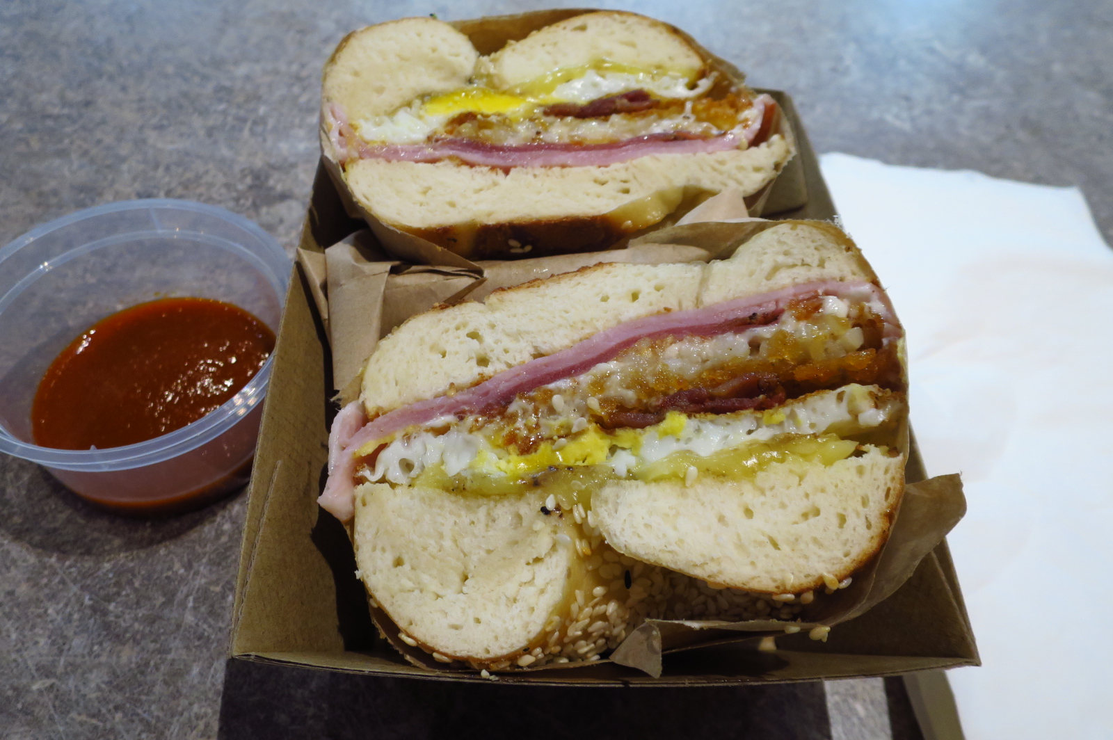 Small Potatoes Make The Steak Look Bigger: A breakfast bagel from Two ...