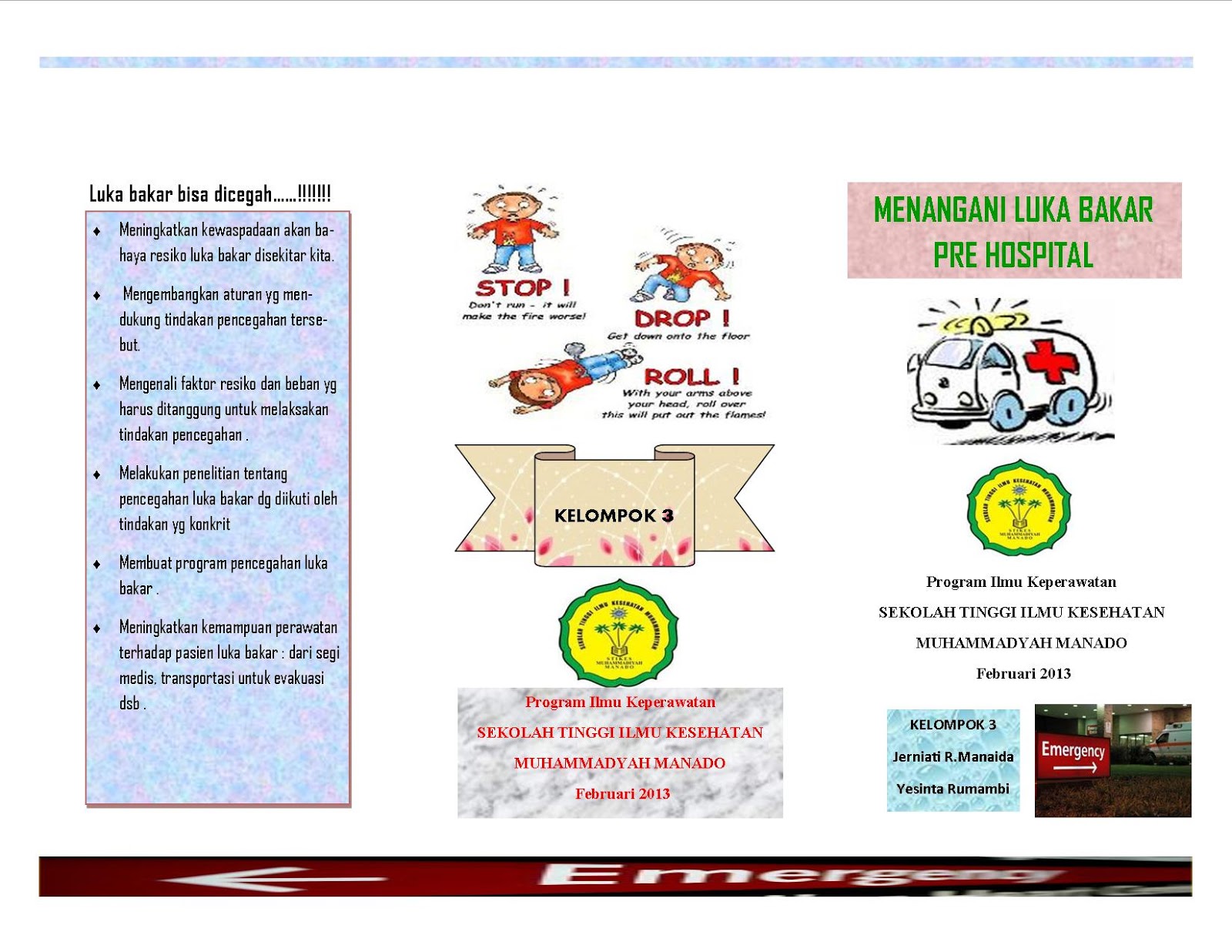 Jerniati Ribka Manaida Welcome To Blogger: LEAFLET LUKA BAKAR PRE HOSPITAL