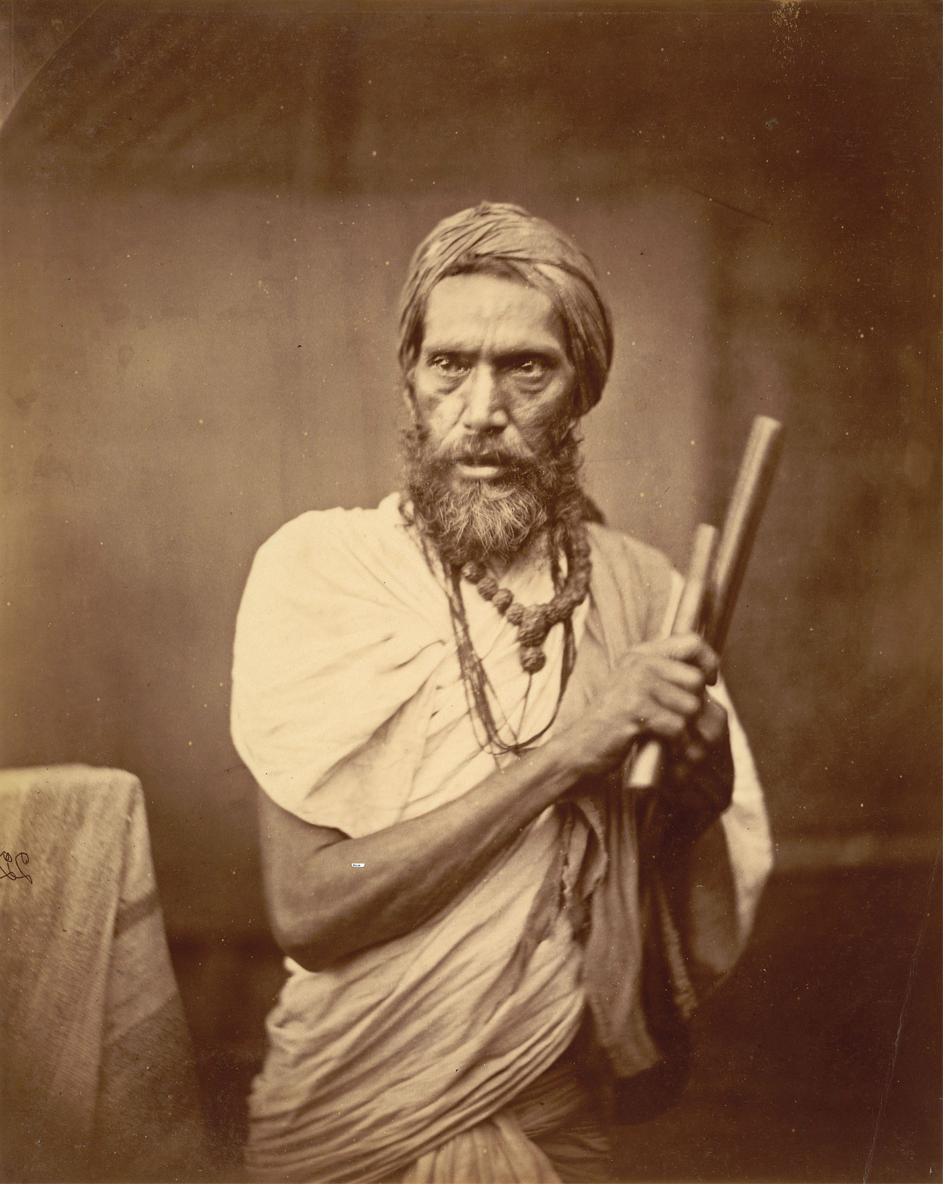 Dandi Sanyasi, a Hindu Ascetic - Eastern Bengal 1860's - Old Indian Photos
