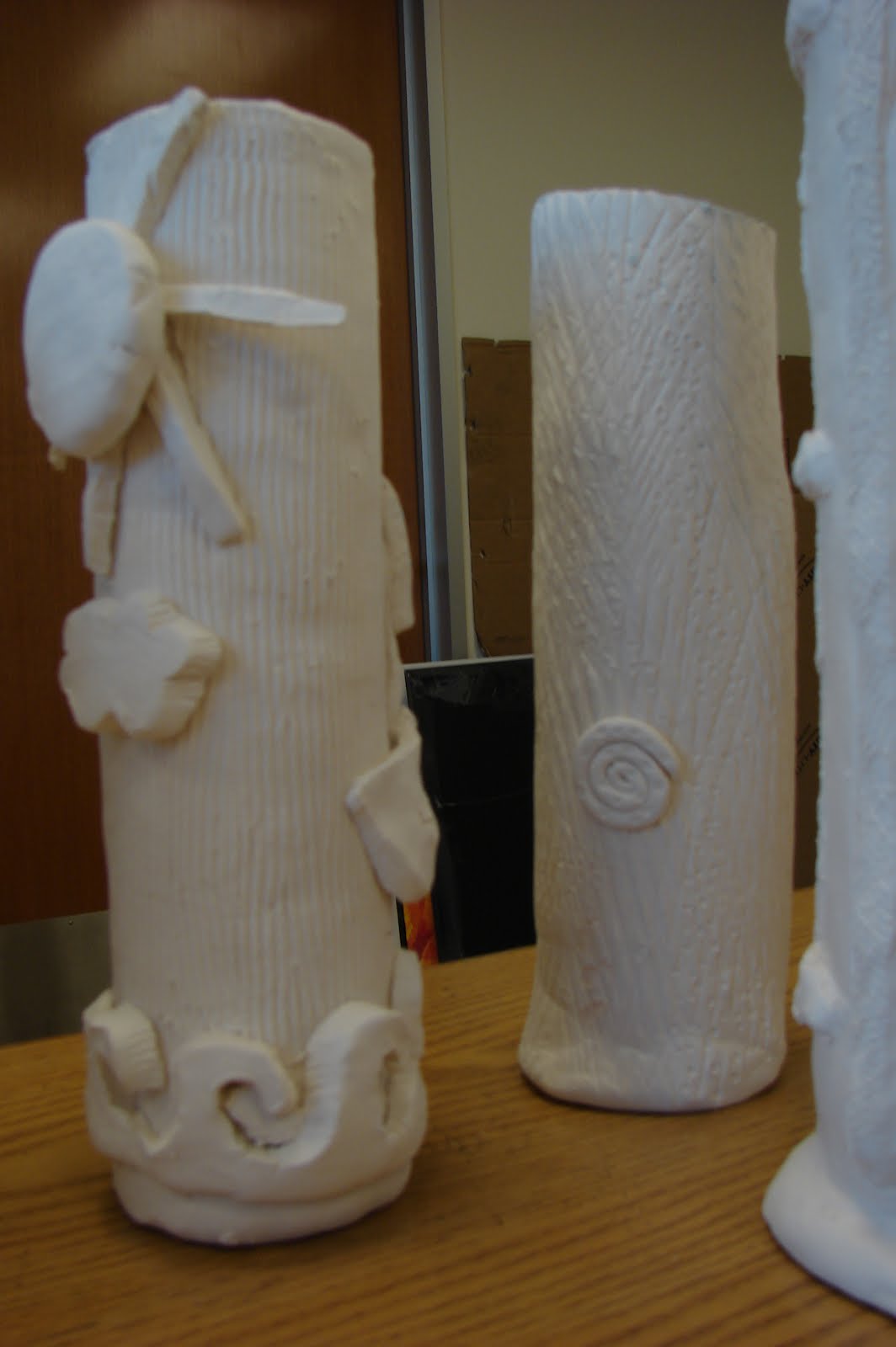 In the art room....: 8th grade ceramic vases