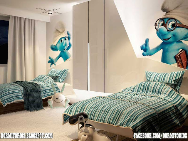 DORMITORIO LOS PITUFOS THE SMURFS BEDROOM DECOR