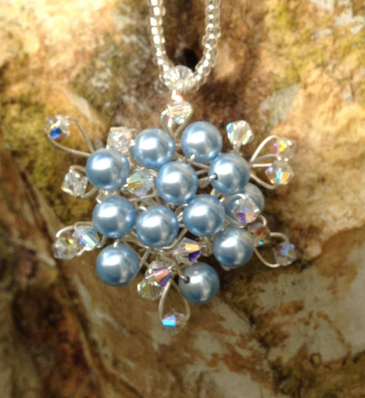 T for Tina Jewellery: Crystal pearl sculpture pendant