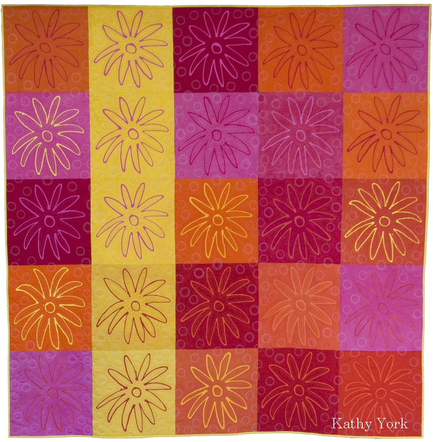 Art Quilts by Kathy York: Urban Daisy