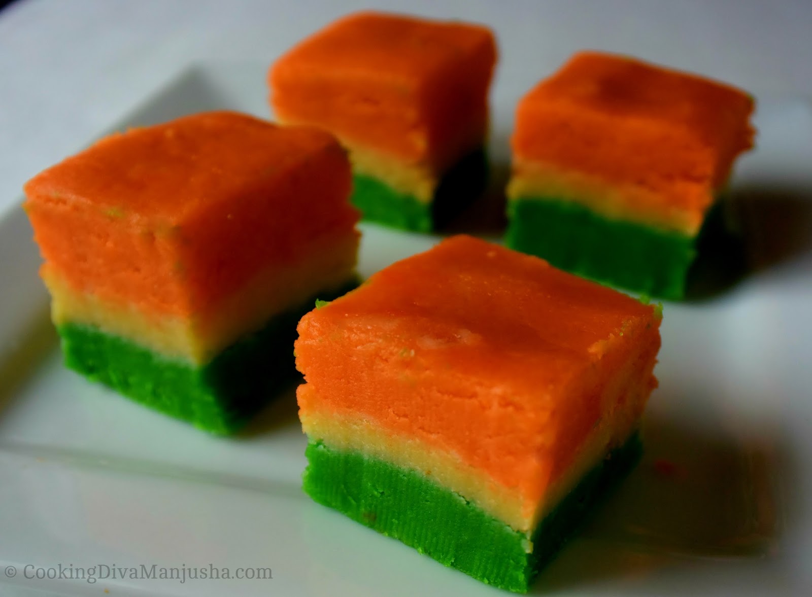 Tri color barfi