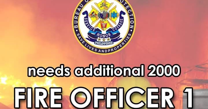 BFP Opens Regular Recruitment for FIRE OFFICER 1 CY 2018 (Nationwide)