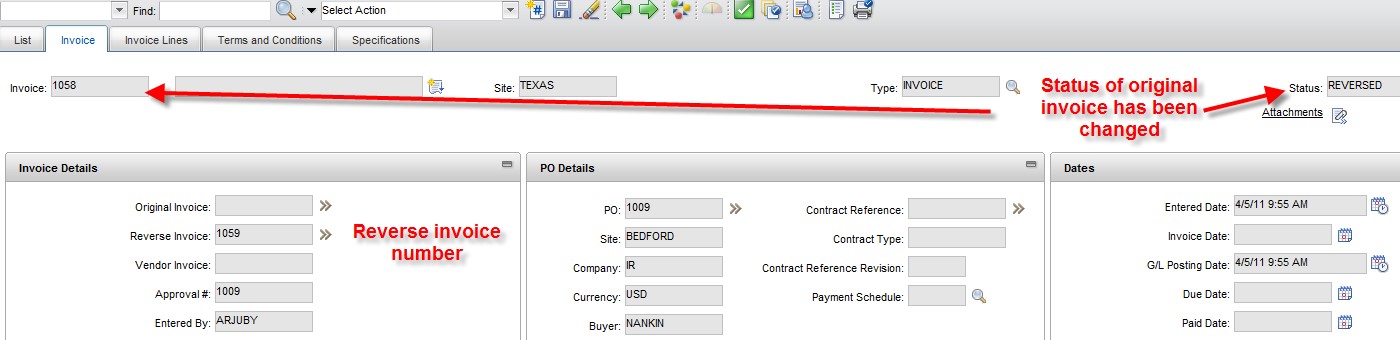 AmatuerMAX: Invoice Reversal in MAXIMO 7.5