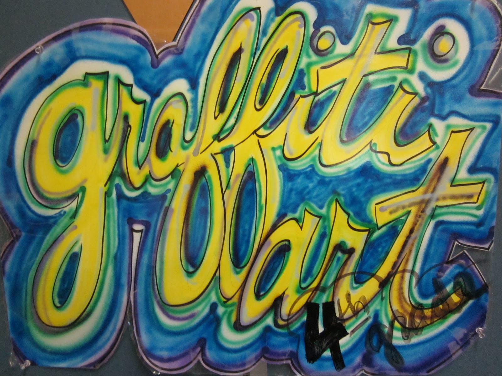 The Lenkerville Art Room: Wednesday works - 4th grade Graffiti