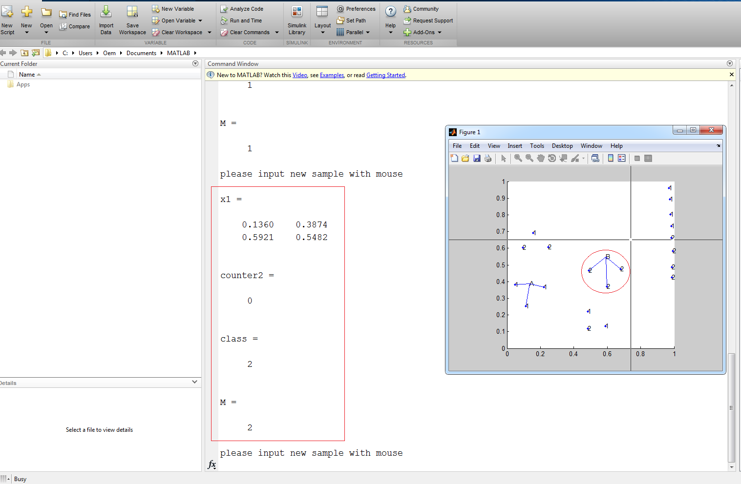 k nearest neighbour classifier Matlab