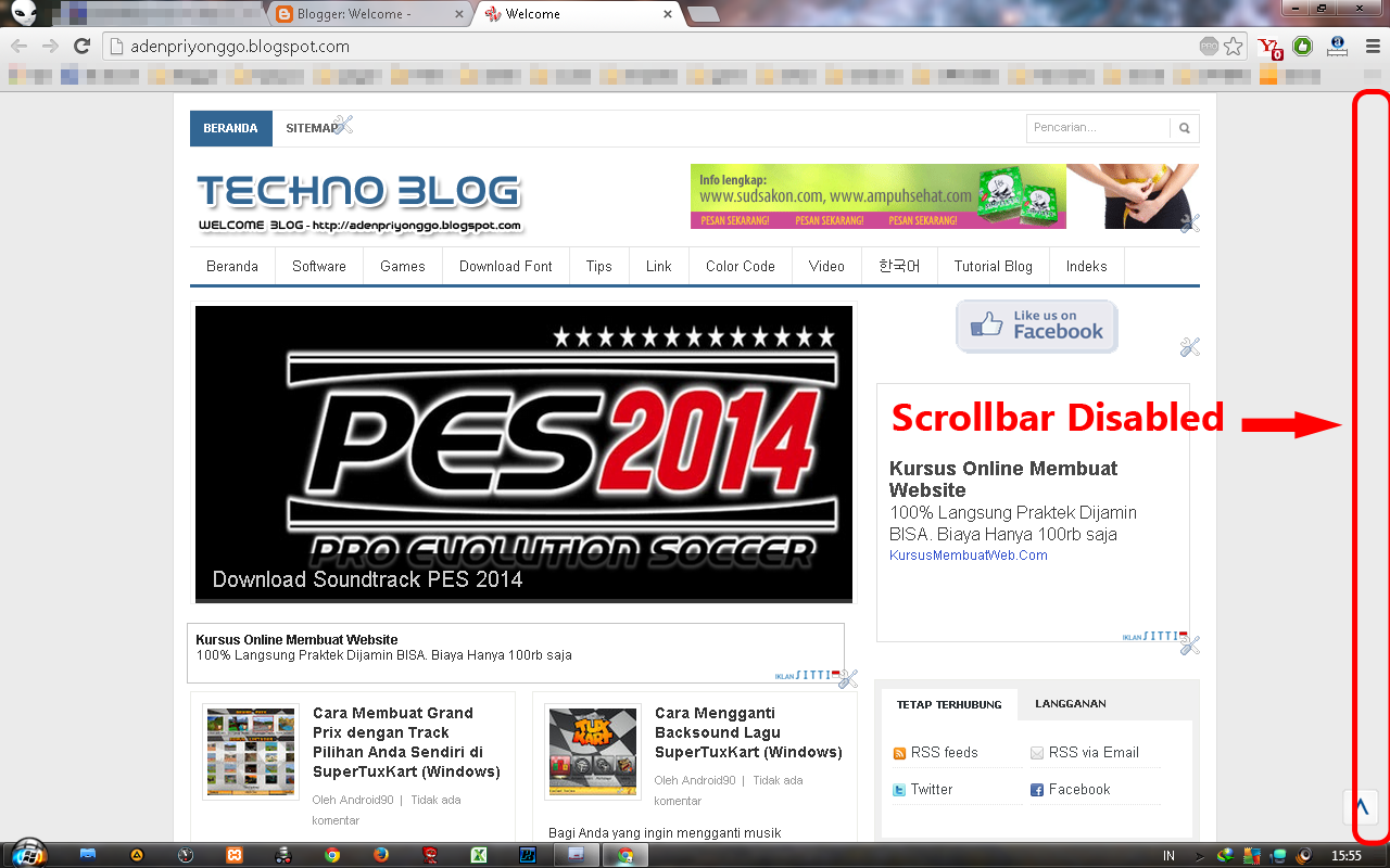 Cara Menyembunyikan Scrollbar Browser dengan Javascript untuk Website ...