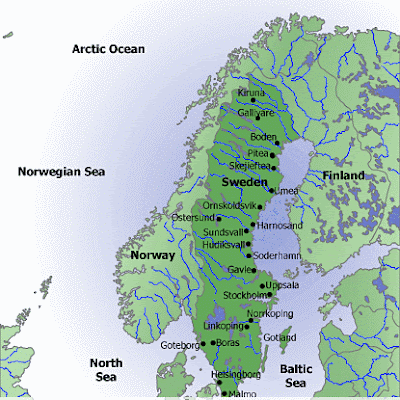 Sweden Geography Map | Sweden Map | Geography | Physical | Political | City