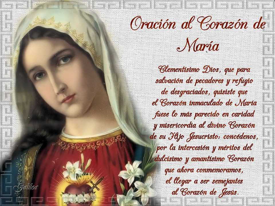 Santa María, Madre de Dios y Madre nuestra: Oración al Corazón de María