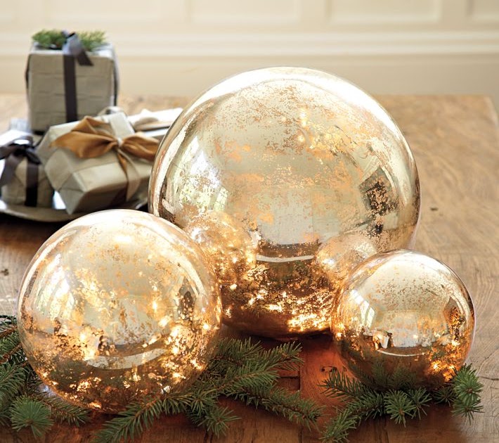 Ryan's Pearl: Lit Mercury Glass Balls