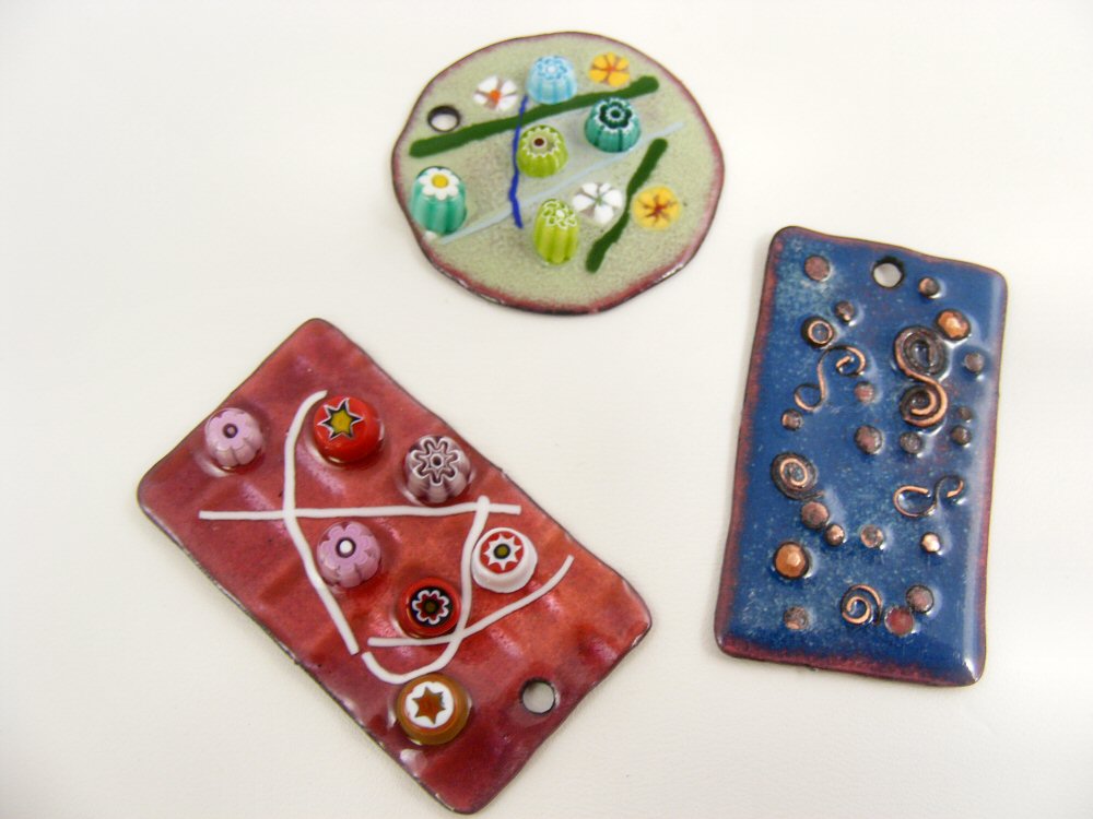 Sweet Freedom Designs: Enameled Copper Pendants