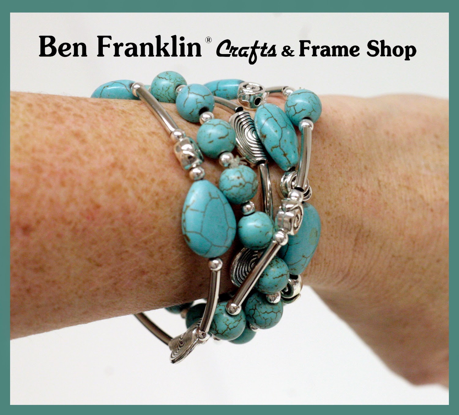 Ben Franklin Crafts and Frame Shop: DIY Magnesite and Silver Bracelet Stack