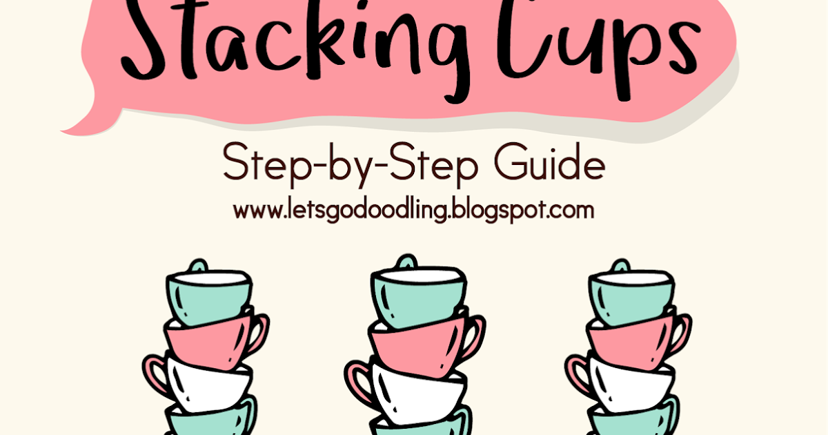 How To Draw Stacking Tea Cups - Easy Step By Step Drawing Tutorial