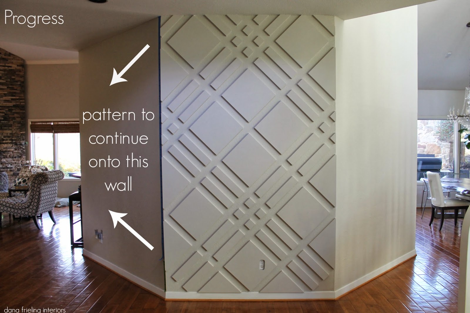 Make Them Wonder: Graphic wall treatment (Before and Progress)