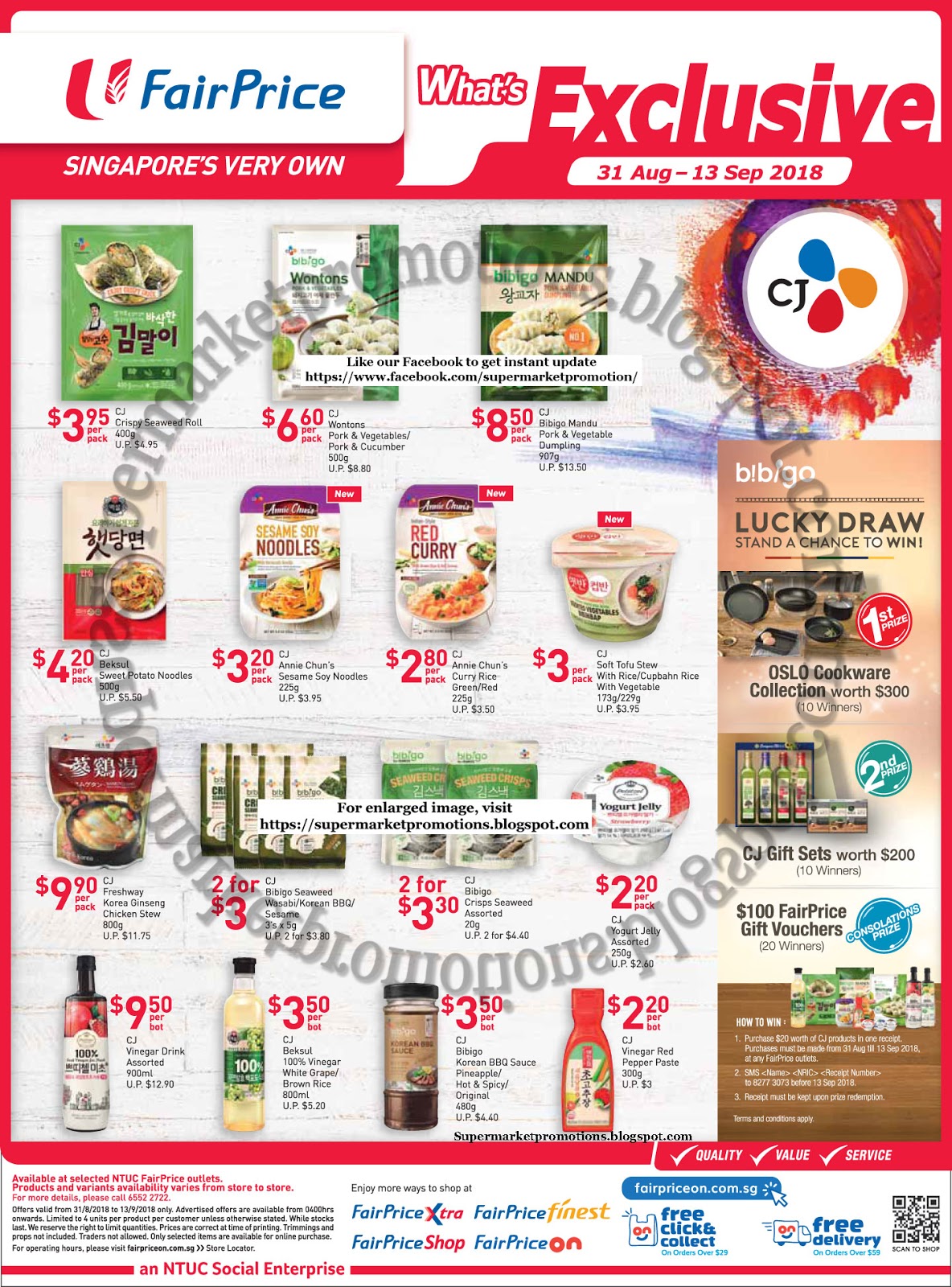 NTUC FairPrice CJ Promotion 31 August - 13 September 2018 ~ Supermarket ...