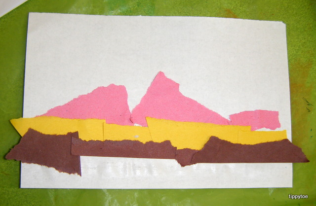 Tippytoe Crafts: Torn-Paper Grand Canyons