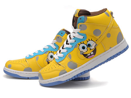High Tops Nike SB Dunk : Nike Dunks Spongebob High Tops For Men Women Cheap