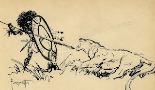 Cap'n's Comics: Lion Hunt by Frank Frazetta