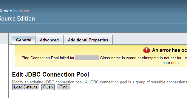 Java Development [resolved] Ping Connection Pool Failed For Xxx Class Name Is Wrong Or