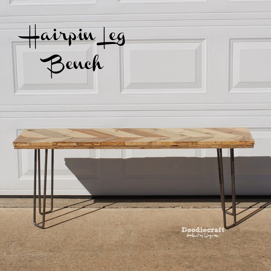 Chevron Bench with Hairpin Legs!!!!!!!